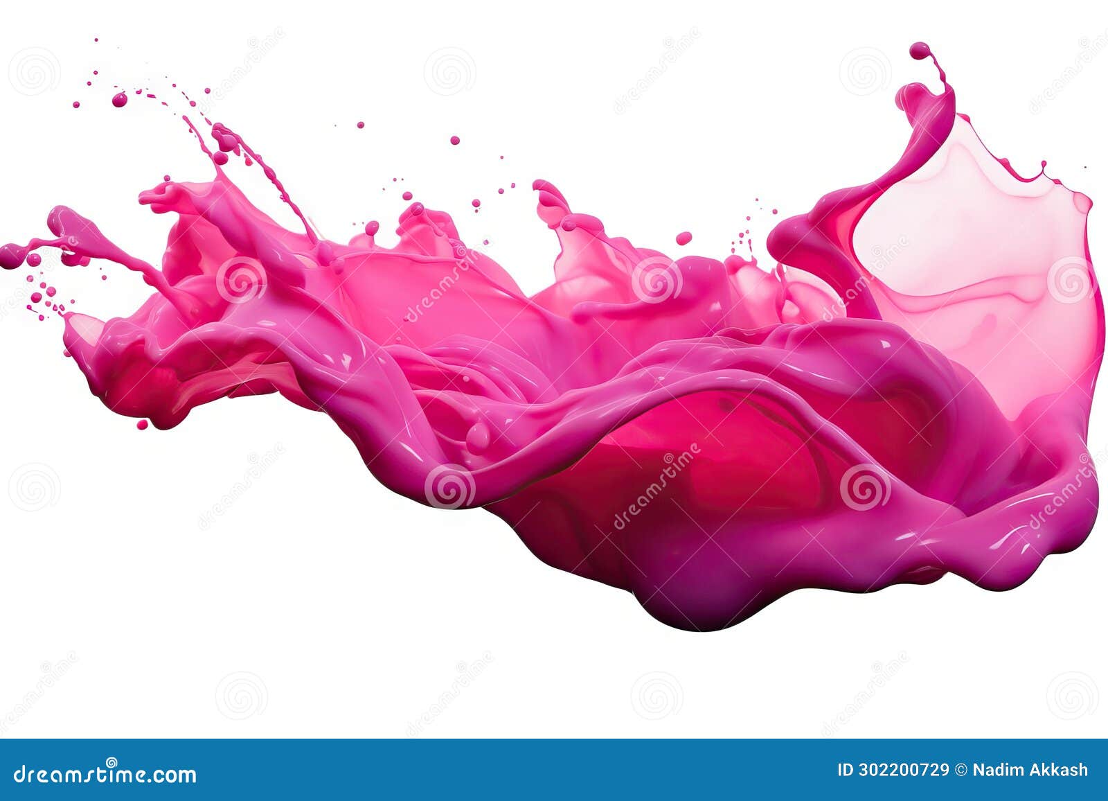 Pink Paint Splash Isolated on a White Background Stock Illustration ...