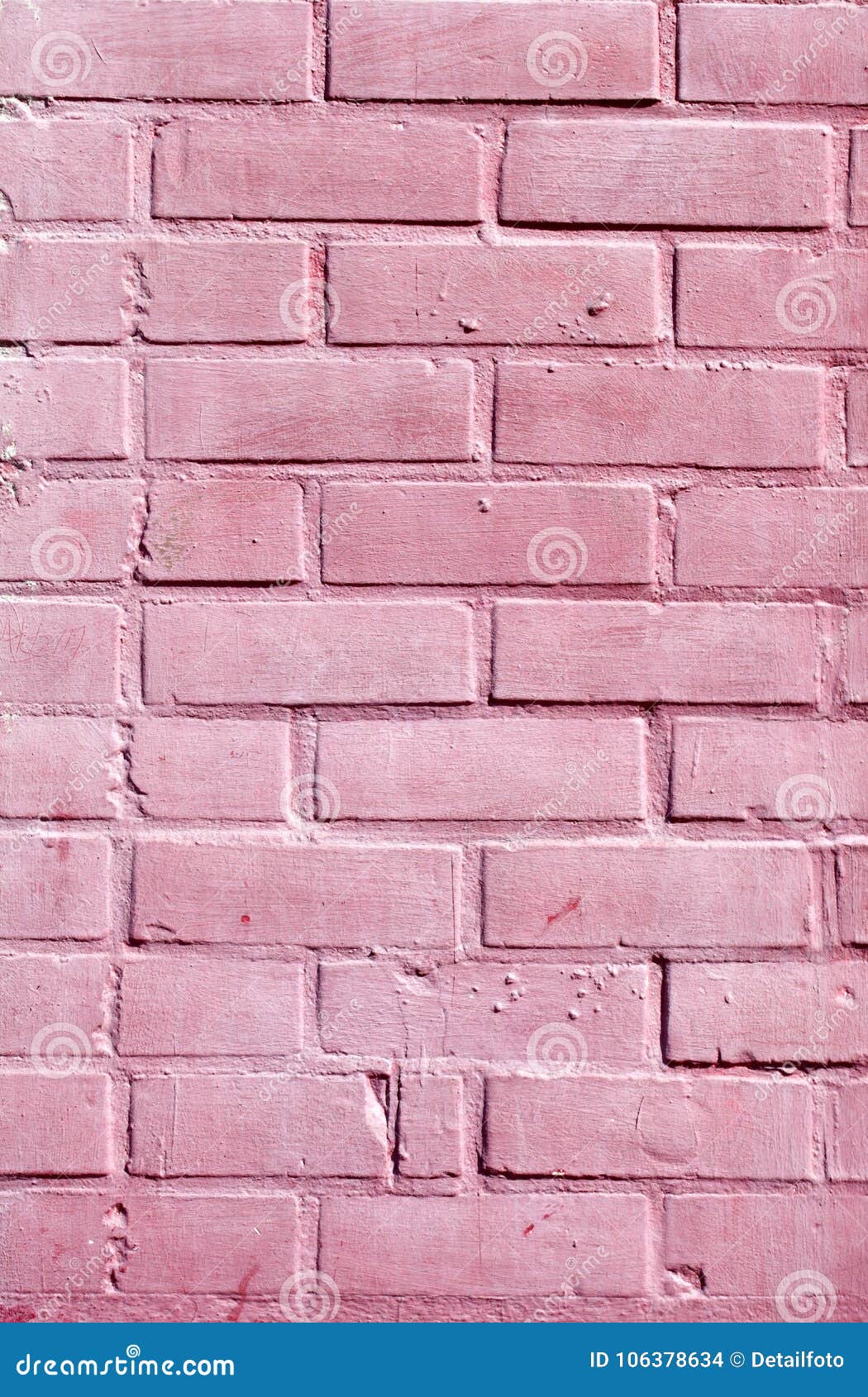 Pink painted brick wall stock photo. Image of wall, colored - 106378634