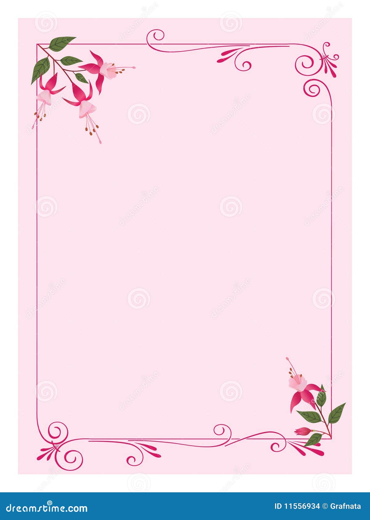 Pink Paper with Decorative Fuchsia Stock Vector - Illustration of ...