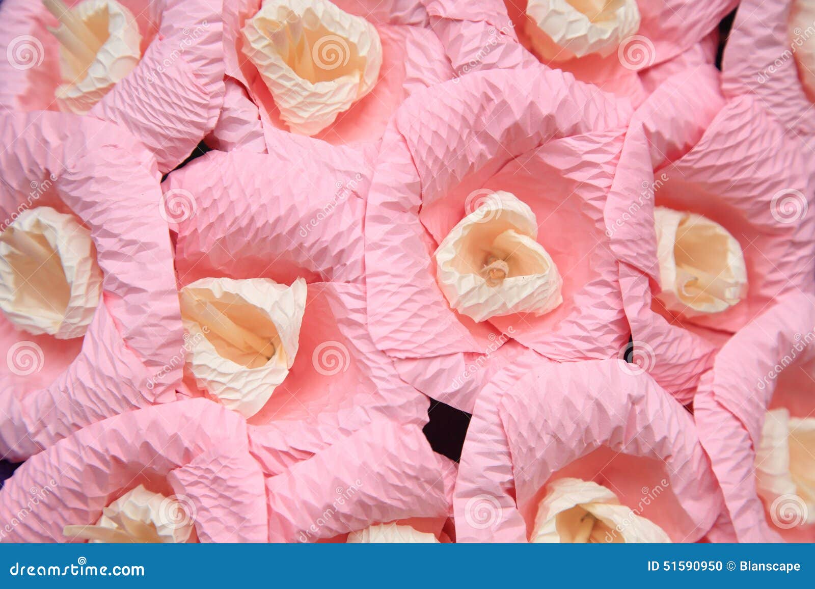 Pink paper flowers stock photo. Image of element, decorative - 51590950