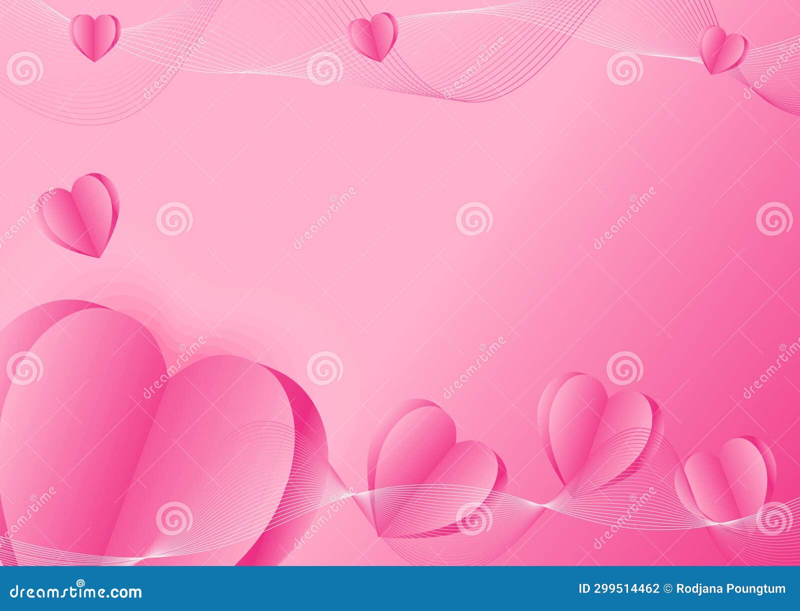 Valentine S Day Pink Origami Paper Heart Card Template Stock ...