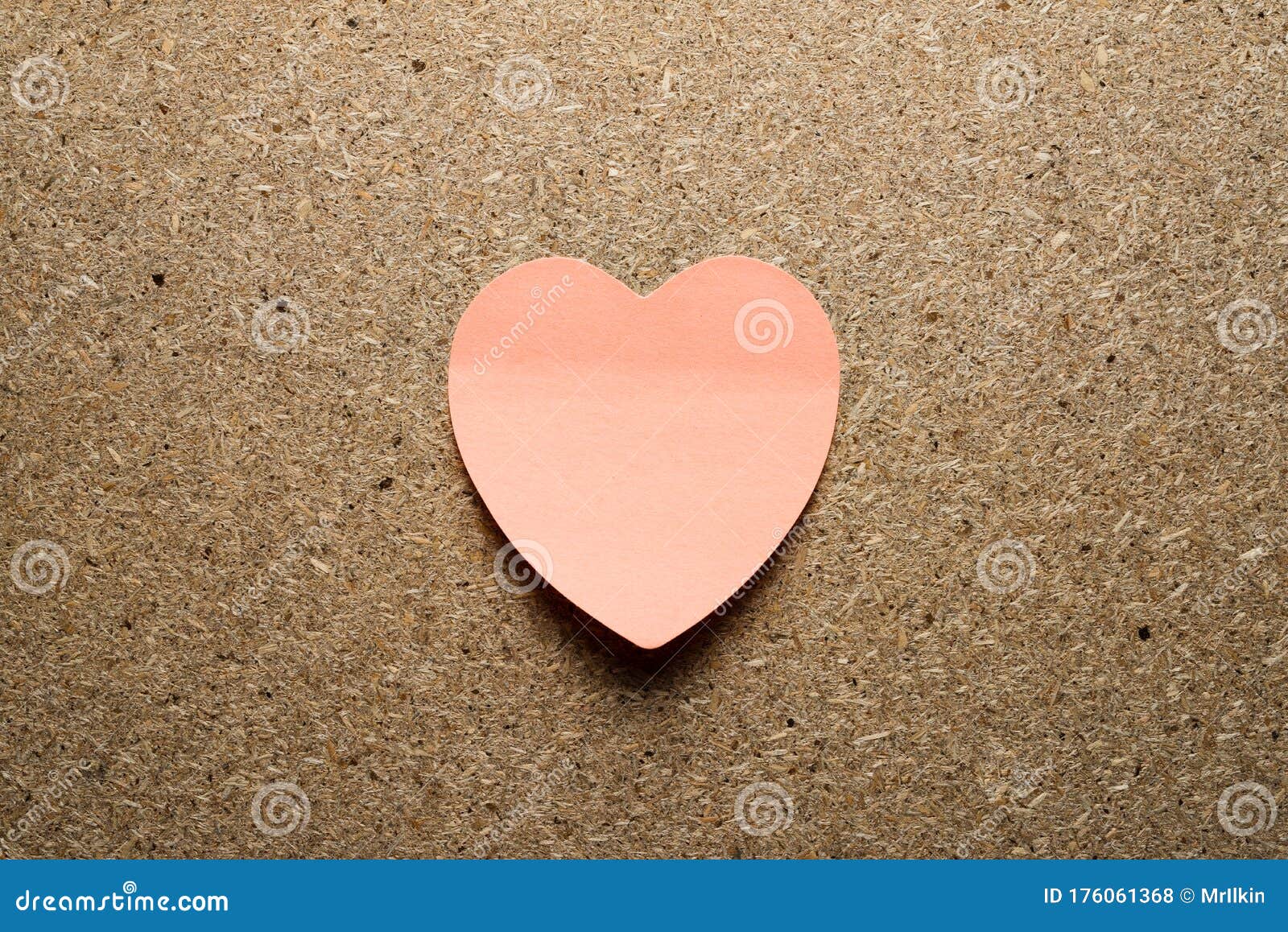 Pink Paper Heart on Chipboard Stock Photo - Image of celebration ...