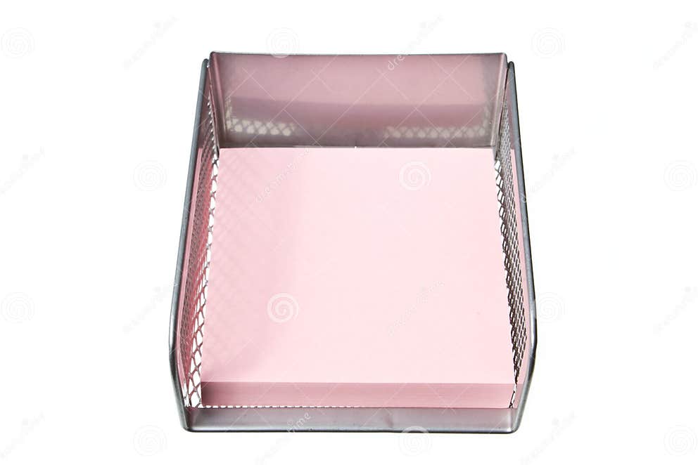 Pink paper in the holder stock image. Image of note, office - 21993347