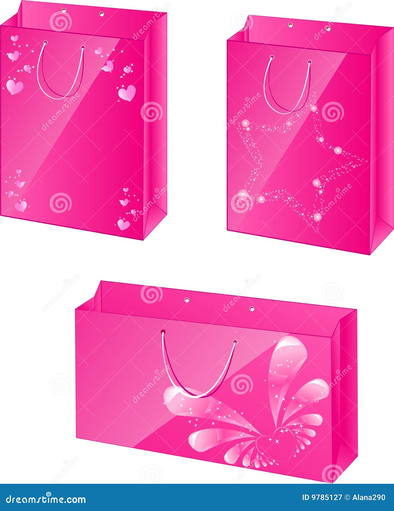Pink Paper Packets with Glamour Design Stock Vector - Illustration of ...