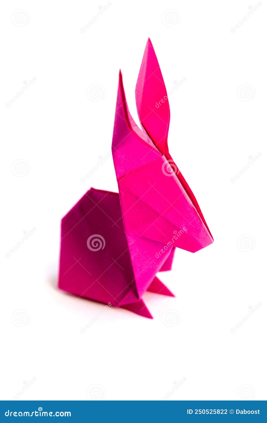 Pink Paper Rabbit Origami Isolated on a White Background Stock Photo ...