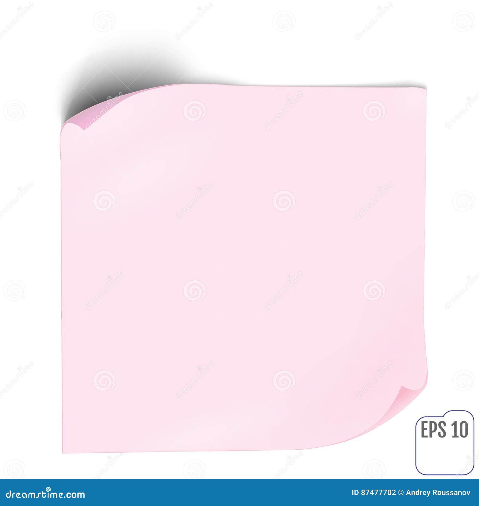 Pink Paper Sticker with Shadow. Blank Web Banner or Curl Label O Stock ...
