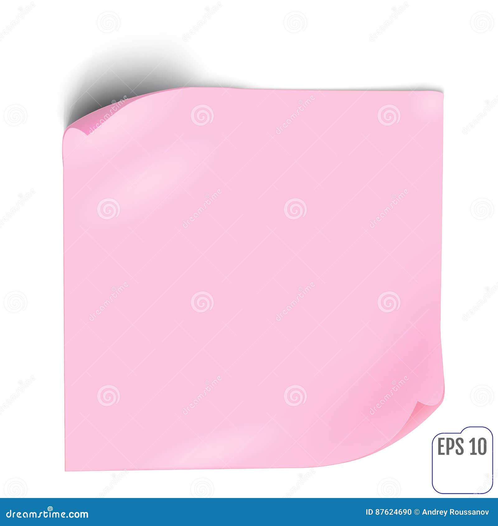 Pink Paper Sticker with Shadow. Blank Web Banner or Curl Label O Stock ...