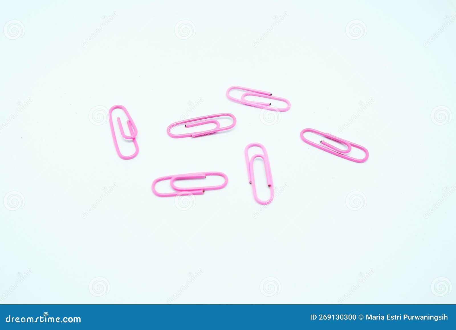Pink Paperclips in White Background Stock Photo - Image of accessory ...