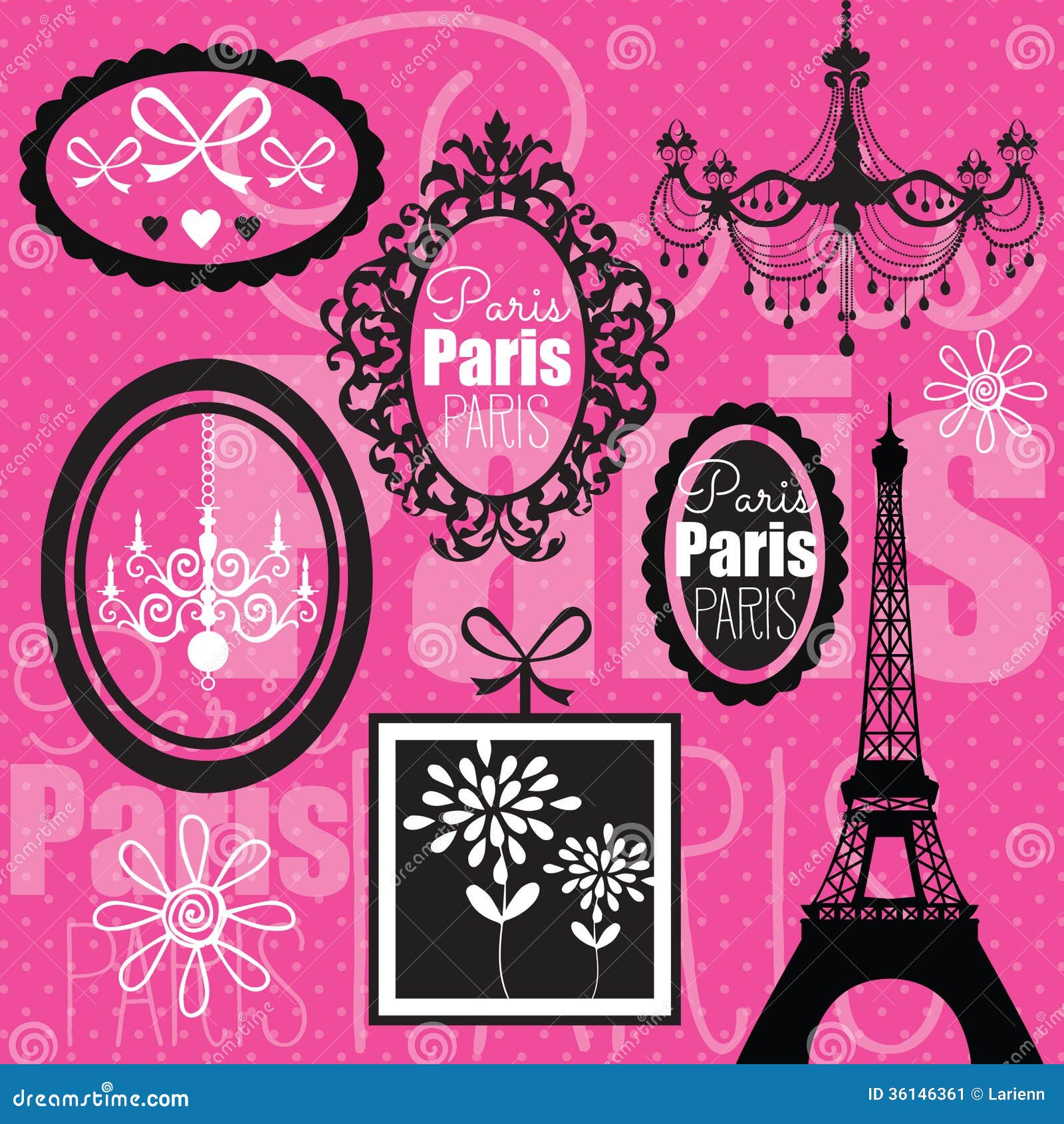 Pink Paris Design Illustration Stock Vector - Illustration of drawn ...