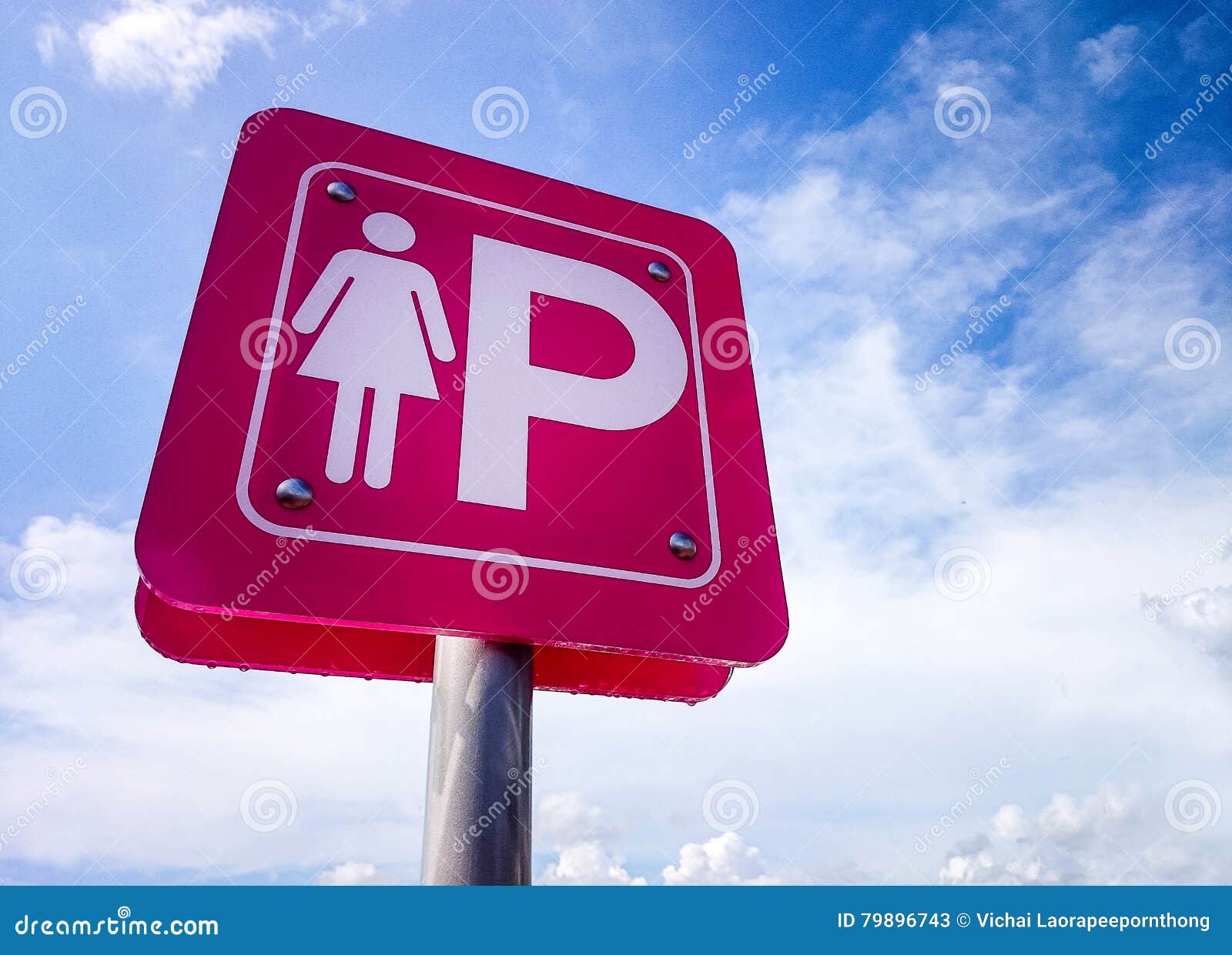 Pink parking sign for lady stock image. Image of empty - 79896743