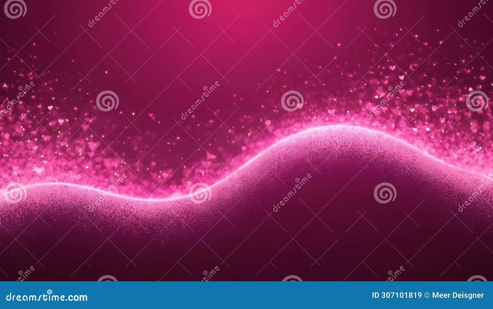 Pink Particles Make a Wavy Background for Valentine S Day. Stock Image ...