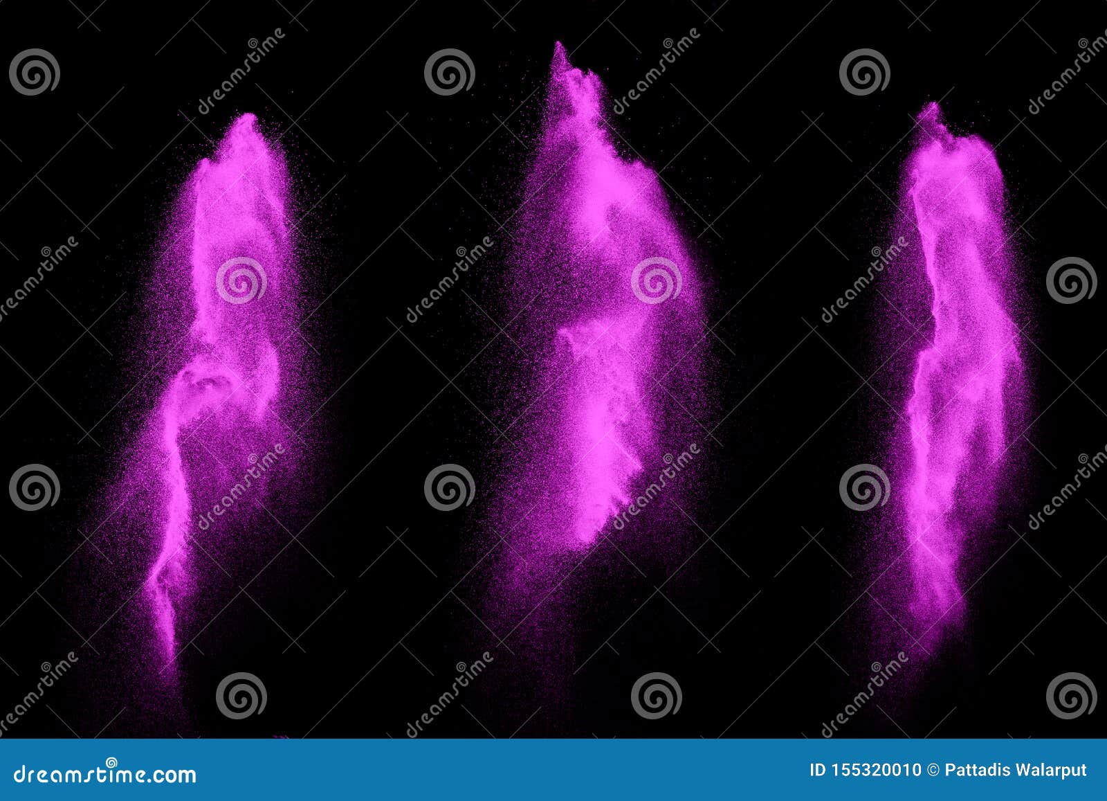 Pink Particles Splatter on Black Background. Pink Powder Exploding ...