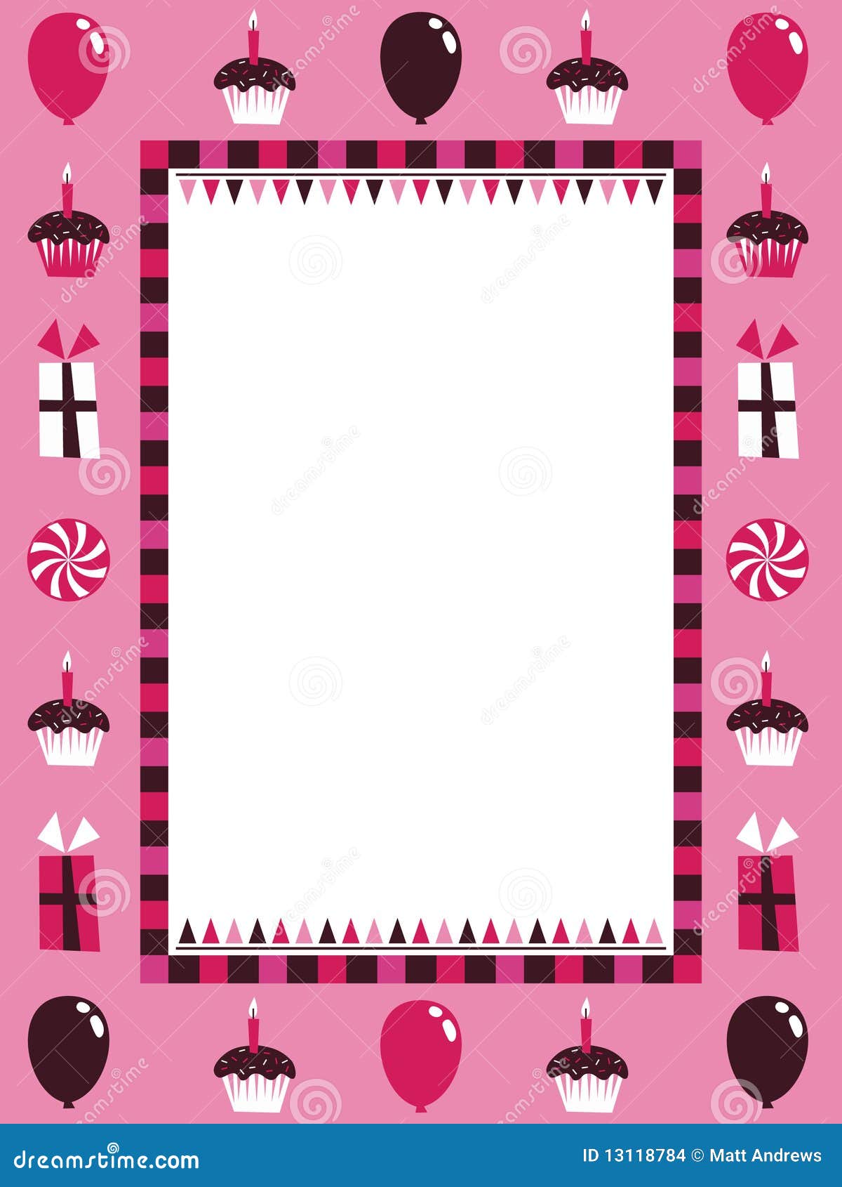 Pink party frame stock vector. Illustration of feminine - 13118784