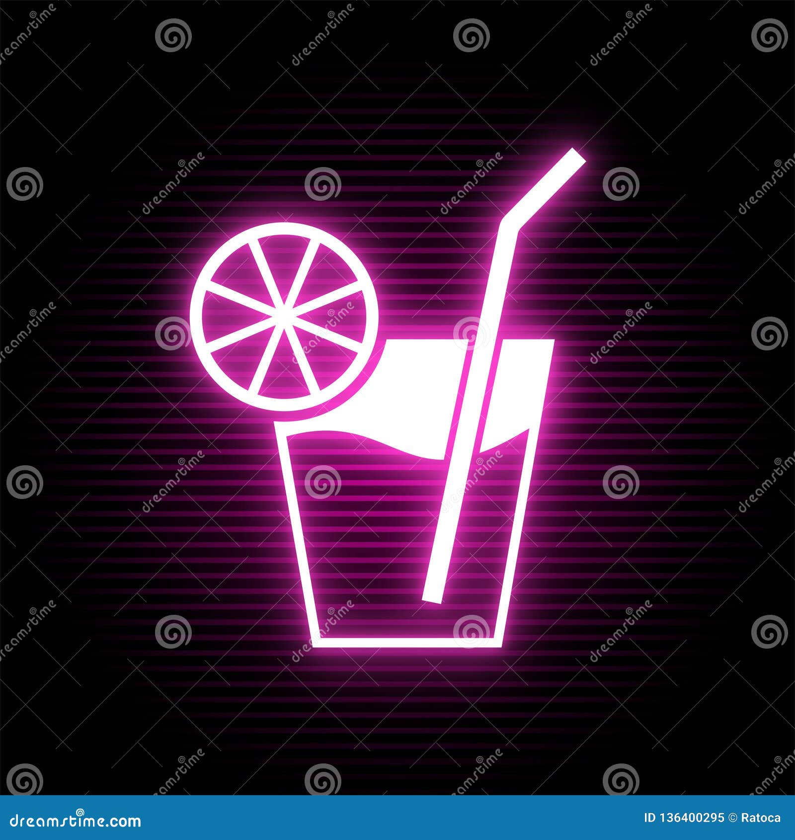 Neon Drink In Two Glasses. Bright Toast Sign. Cocktails, Binge ...