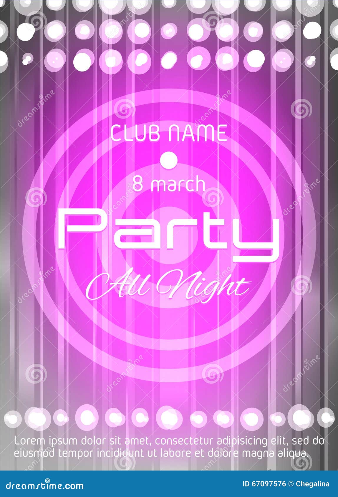 Pink Party Poster with Place for Text Stock Vector - Illustration of ...