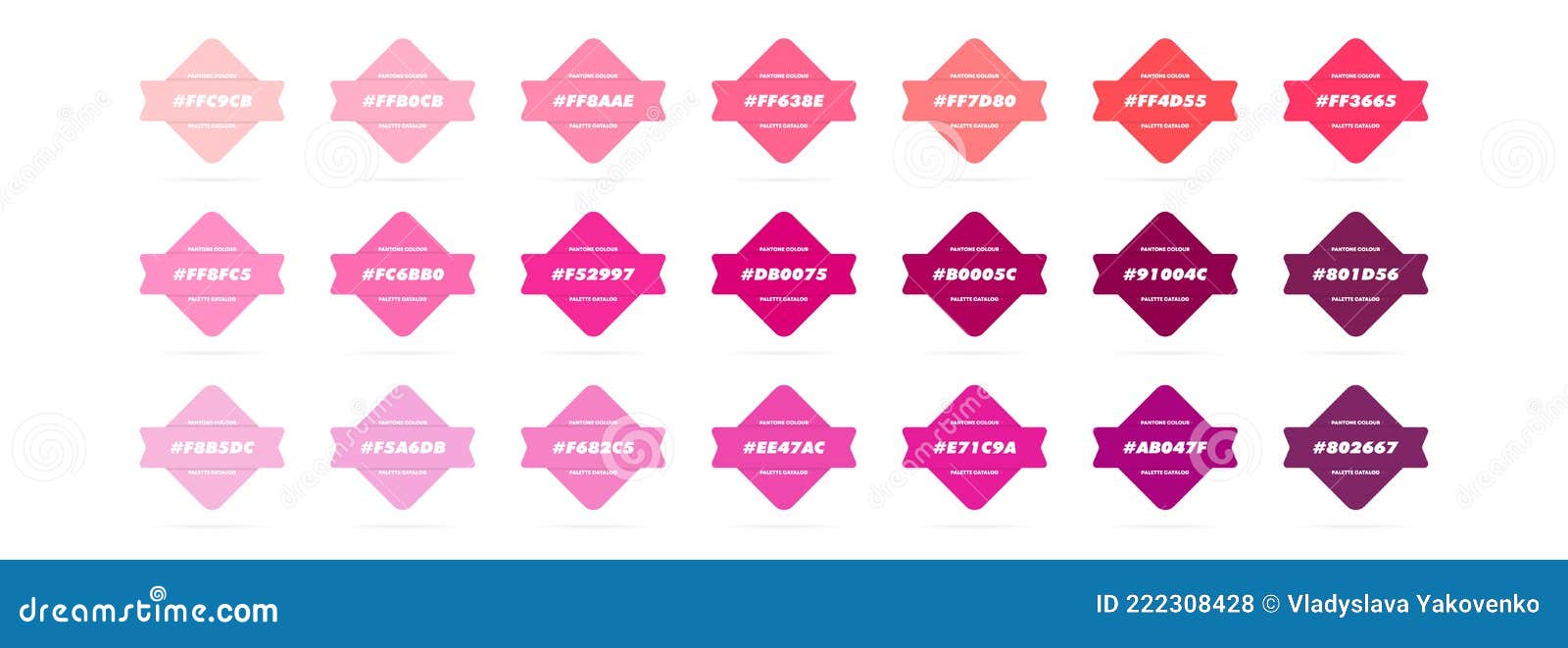 Pink Pastel Colour Palette Vector Catalog Samples Pink In Rgb Hex