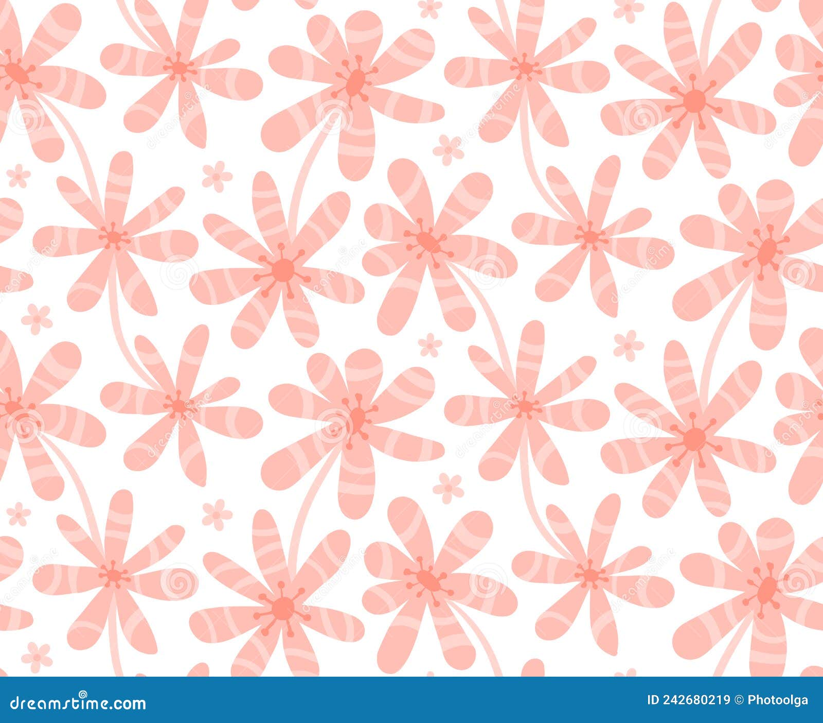 PInk Pastel Flower Seamless Pattern. Vector Illustration Stock Vector ...