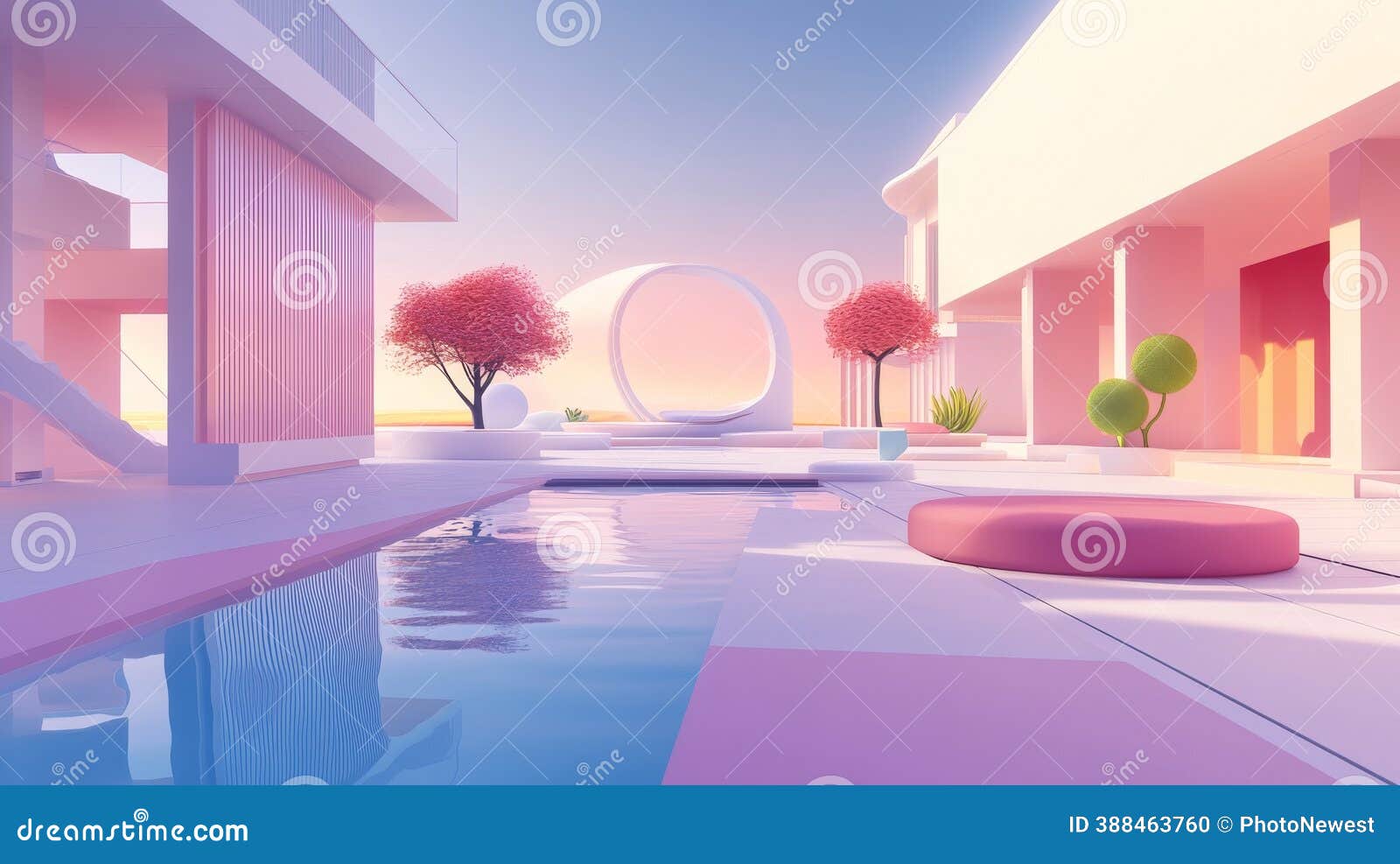 3D Rendering Architecture Design Of An Abstract Room With White ...