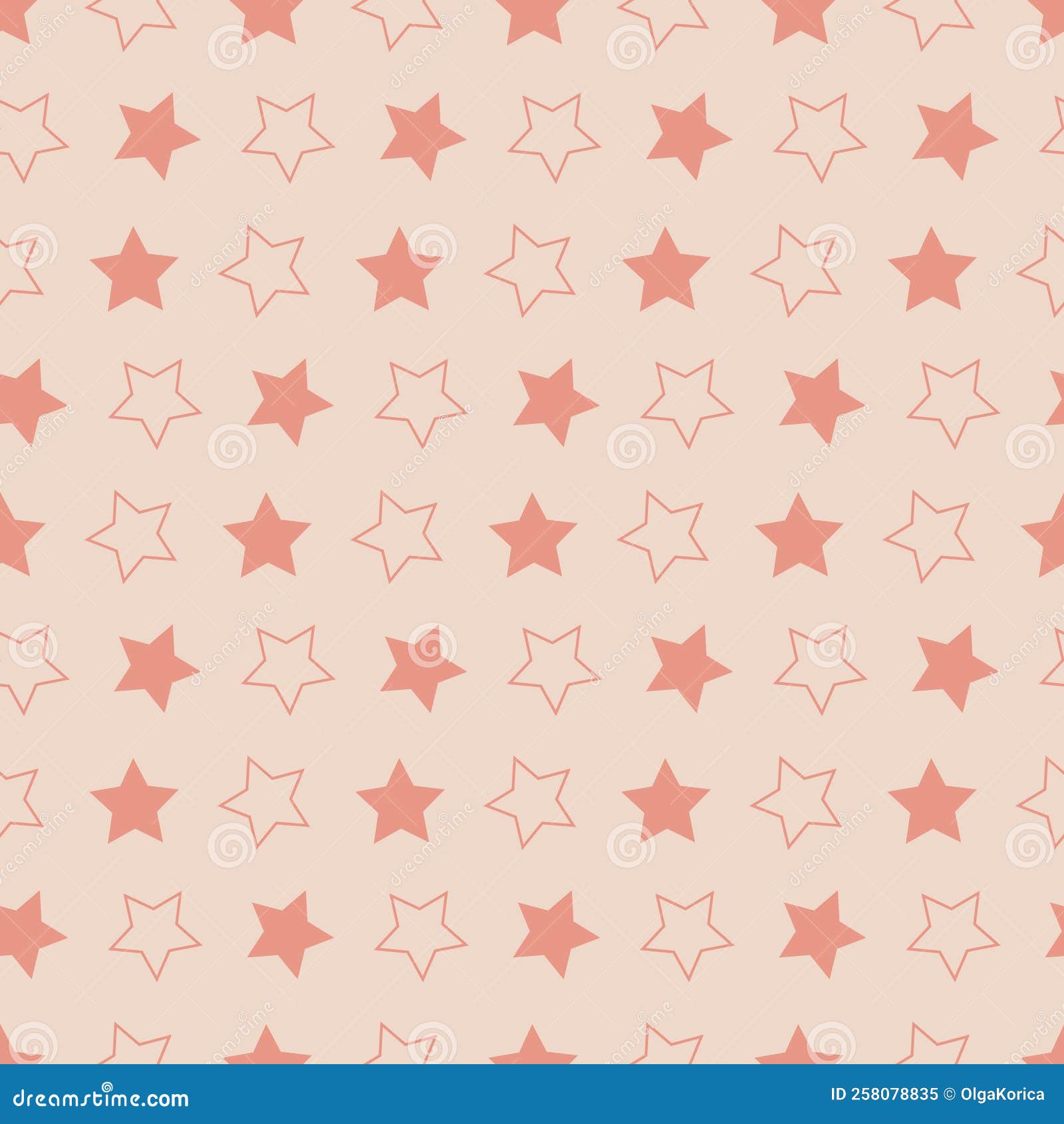 Pink Pastel Seamless Pattern with Star, Colorful Starry Sky Background ...