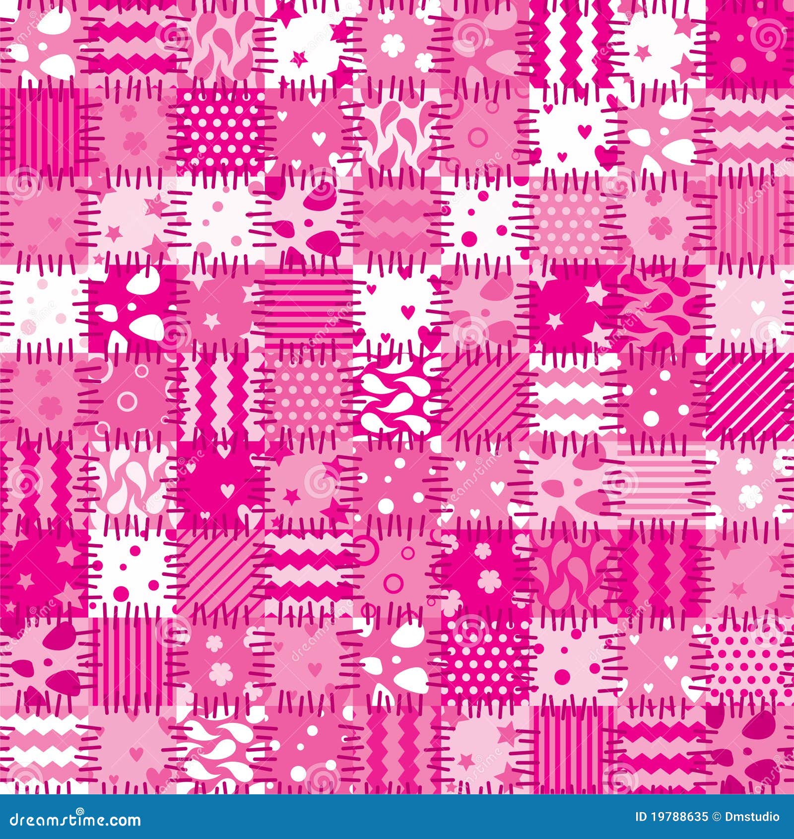 Pink Patchwork Art Background Stock Vector - Illustration of craft ...
