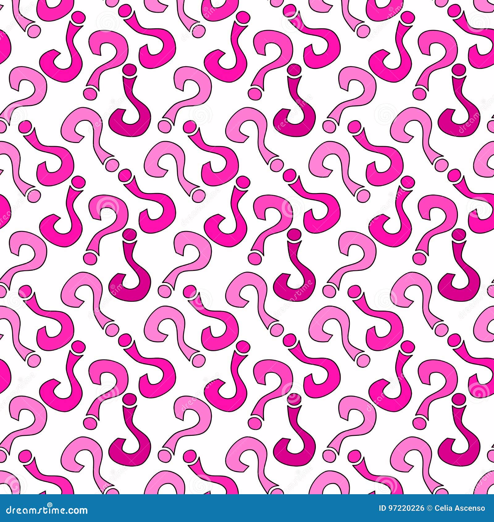 Pink Pattern Question Seamless Background Stock Illustration ...