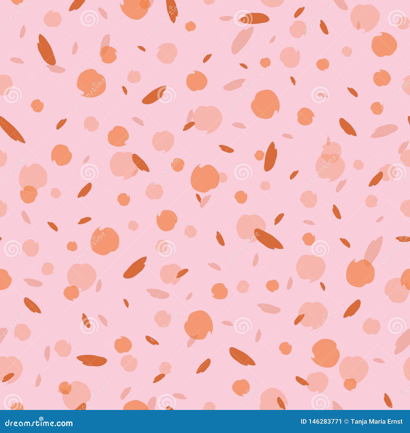 Pink Pattern with Red Dots. Stock Vector - Illustration of decor, cute ...