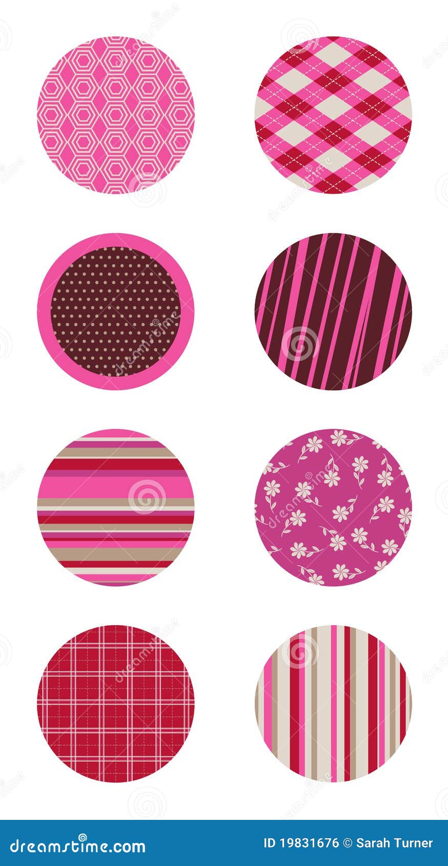 Pink Patterned Circles stock vector. Illustration of accent - 19831676