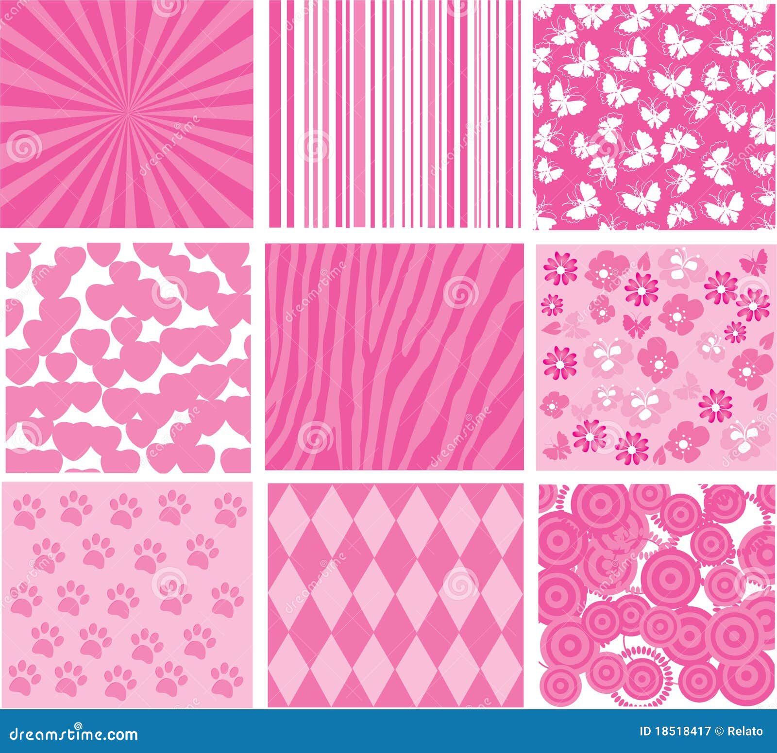 Pink patterns stock vector. Illustration of print, party - 18518417