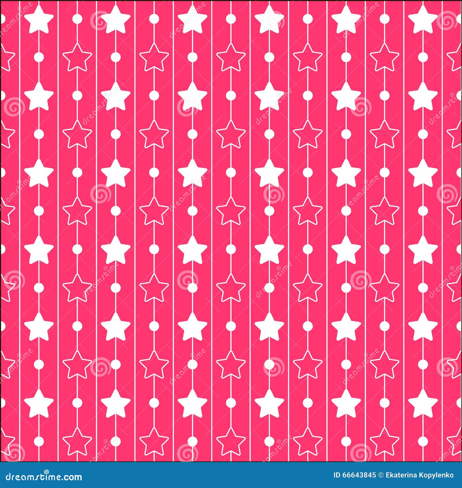 Pink Patterns with Stars and Stripes. Princess Series Stock Vector ...
