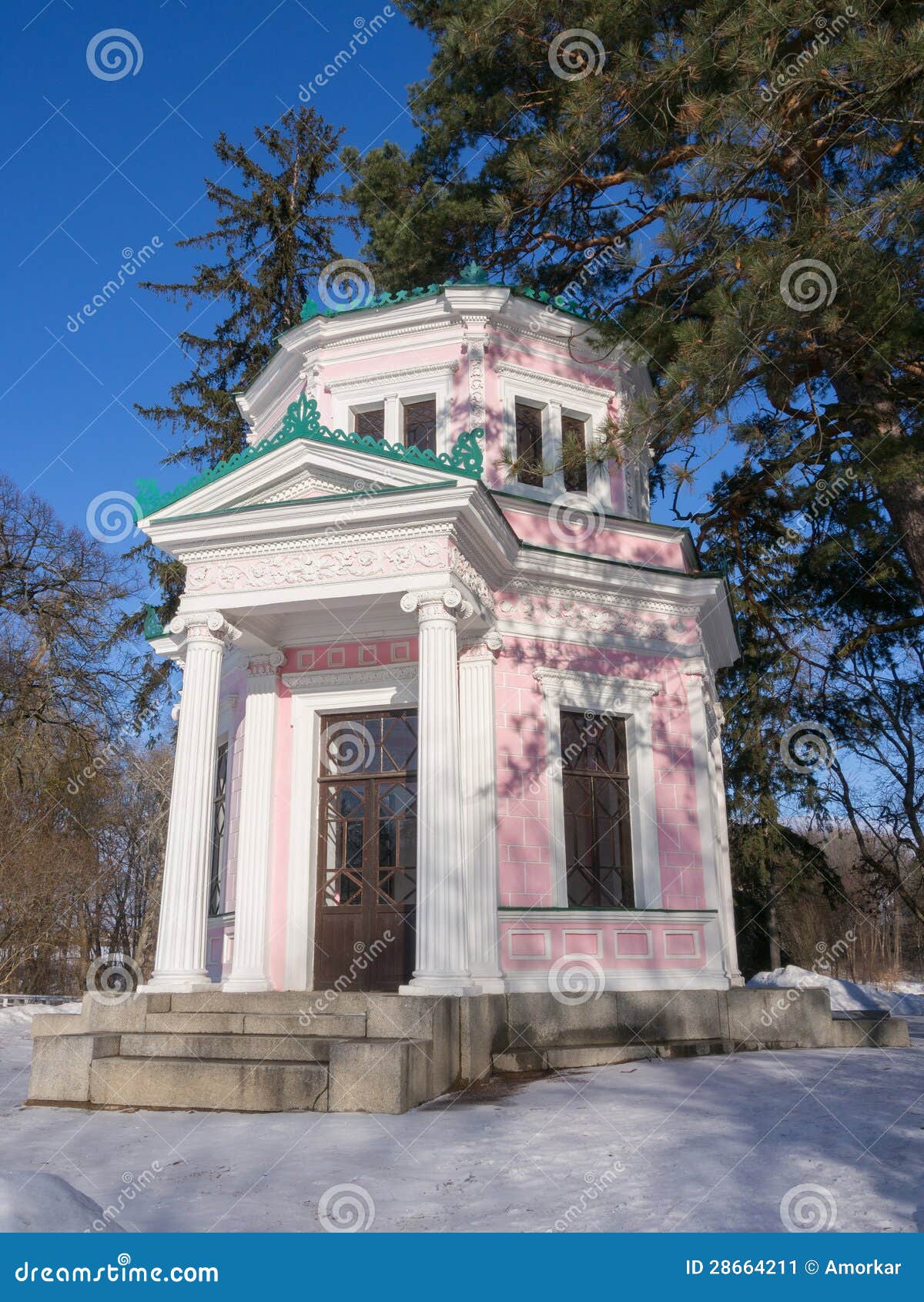 Pink Pavilion stock image. Image of aged, architecture - 28664211