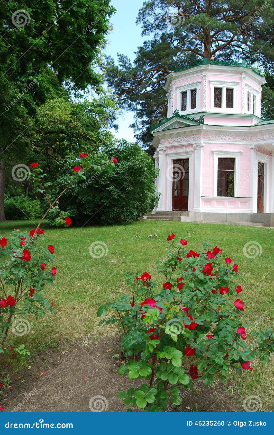 Pink pavilion stock photo. Image of close, fields, garden - 46235260
