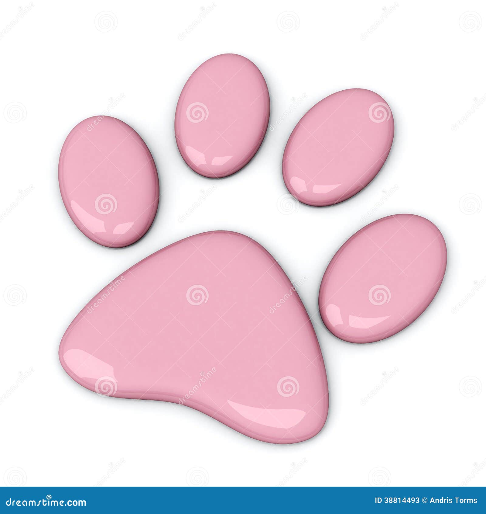 Pink Paw, 3d Stock Illustration - Image: 38814493