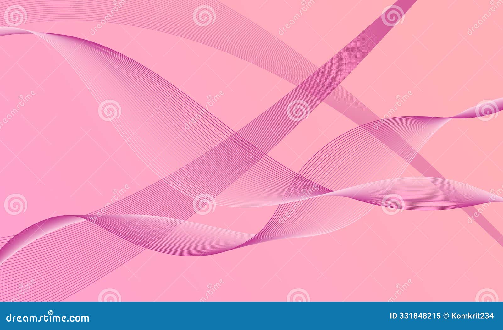 Pink Peach Color Smooth Lines Wave Curves with Soft Gradient Abstract ...
