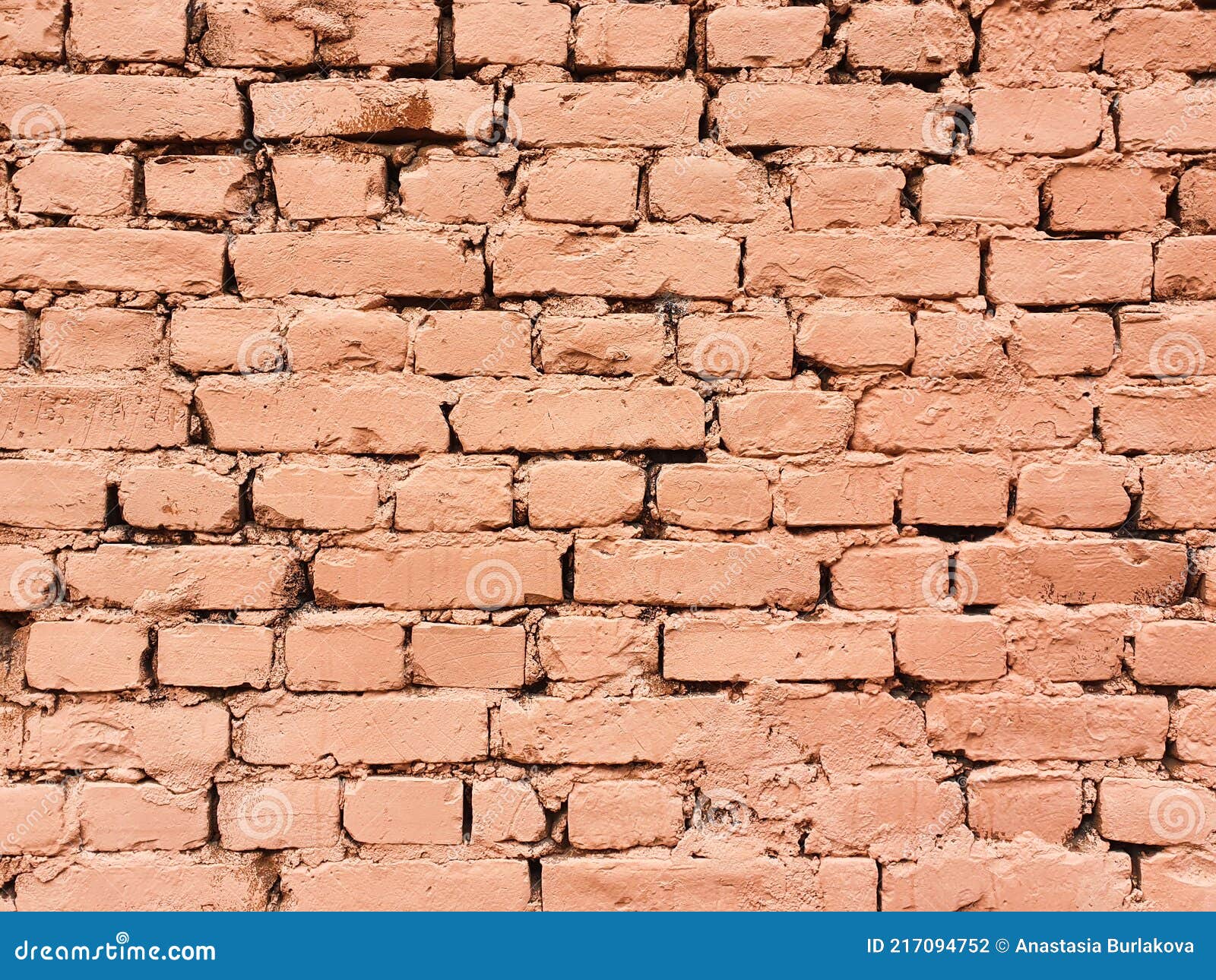 Pink or Peach Colour Old Brick Wall Background, Texture Stock Photo ...
