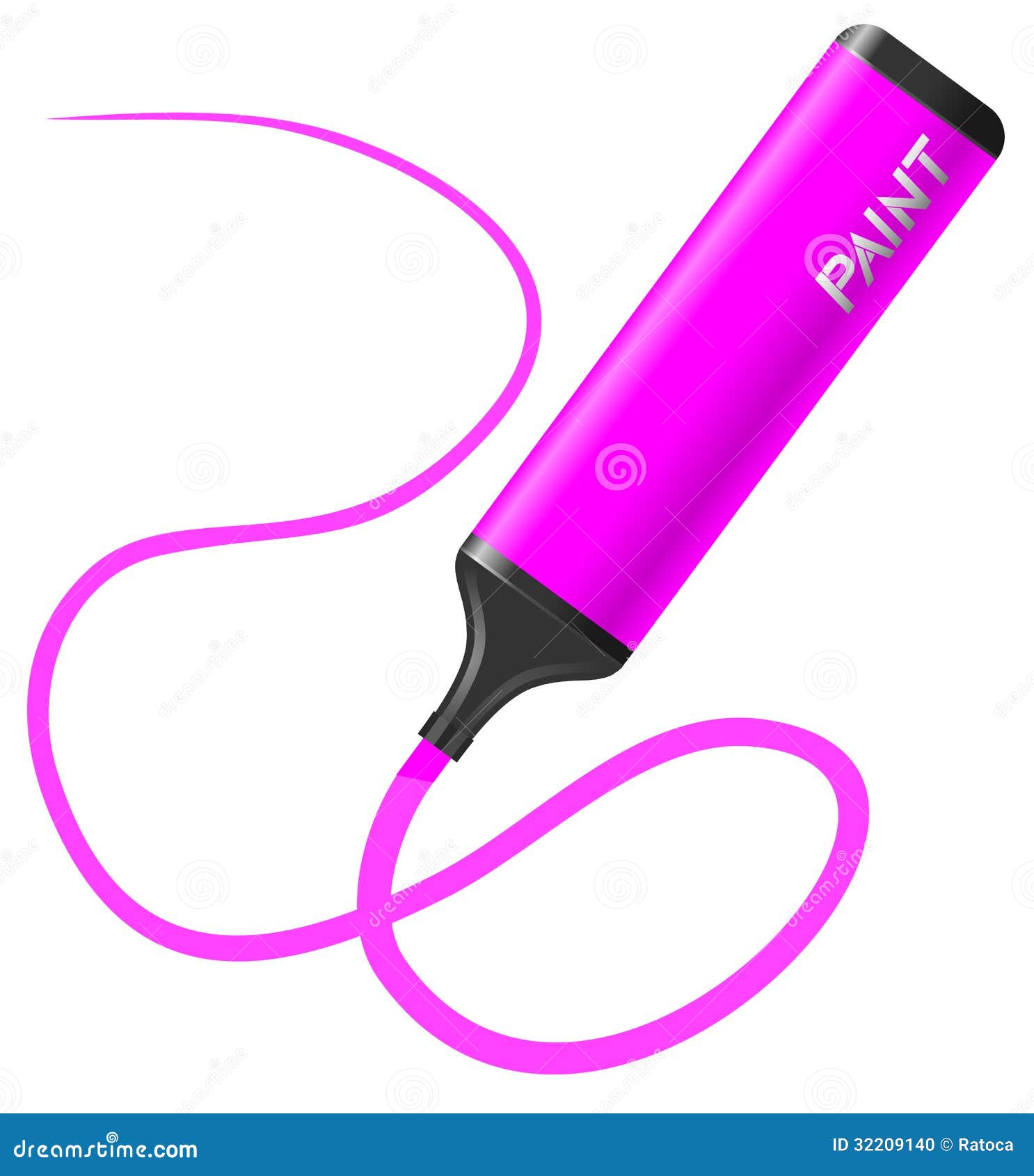 Pink pen stock vector. Illustration of study, colorful - 32209140