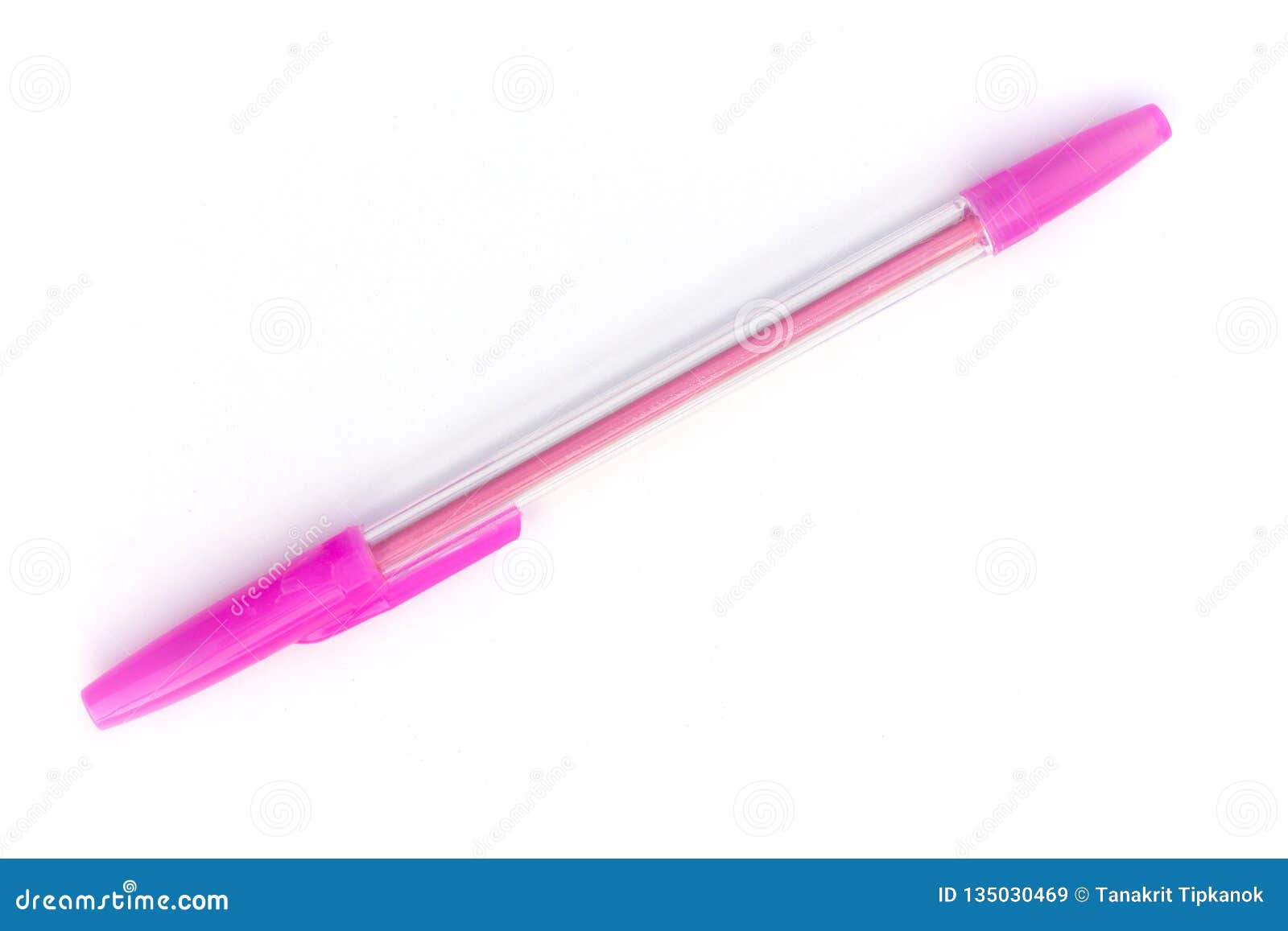 Pink Pen Isolated on White Background Stock Image - Image of macro ...