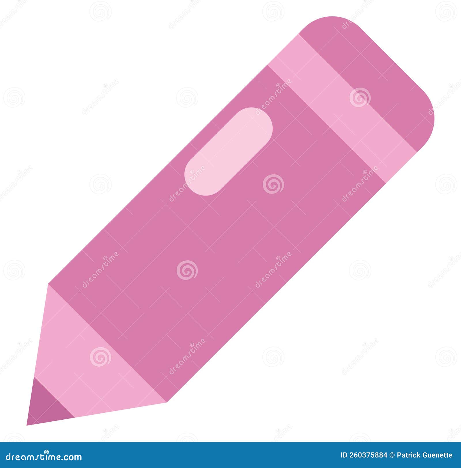 Pink pencil, icon stock vector. Illustration of education - 260375884