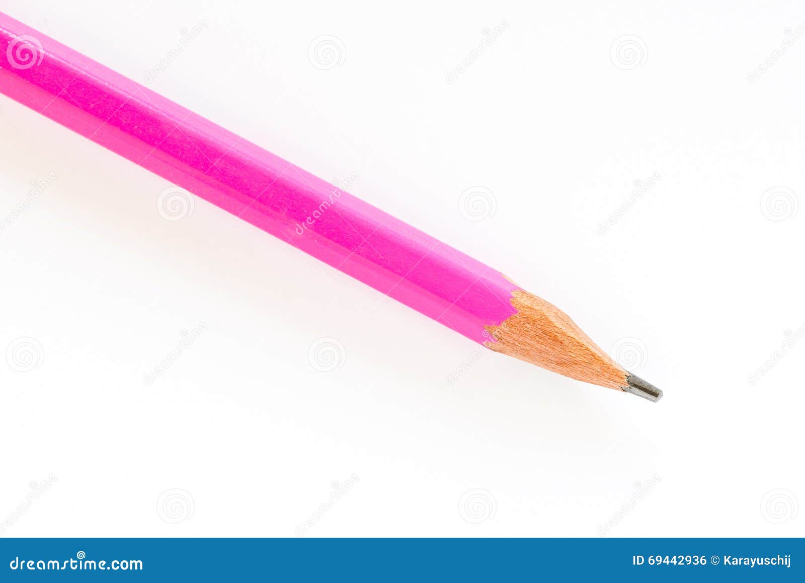 Pink Pencil on White Background Stock Photo - Image of eraser, tool ...