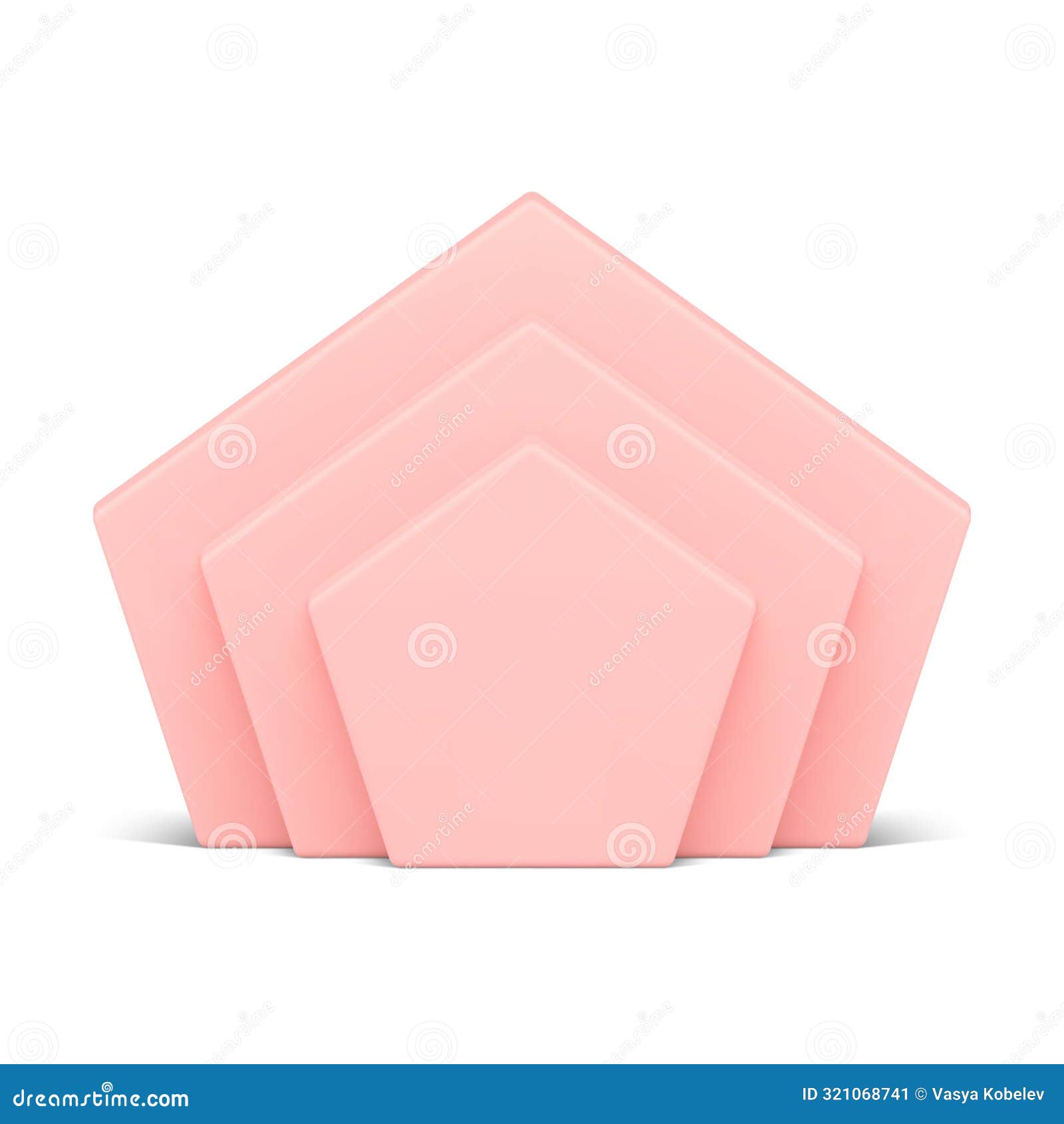 Pink Pentagon Level Vertical Wall Geometric Platform Basic Foundation ...