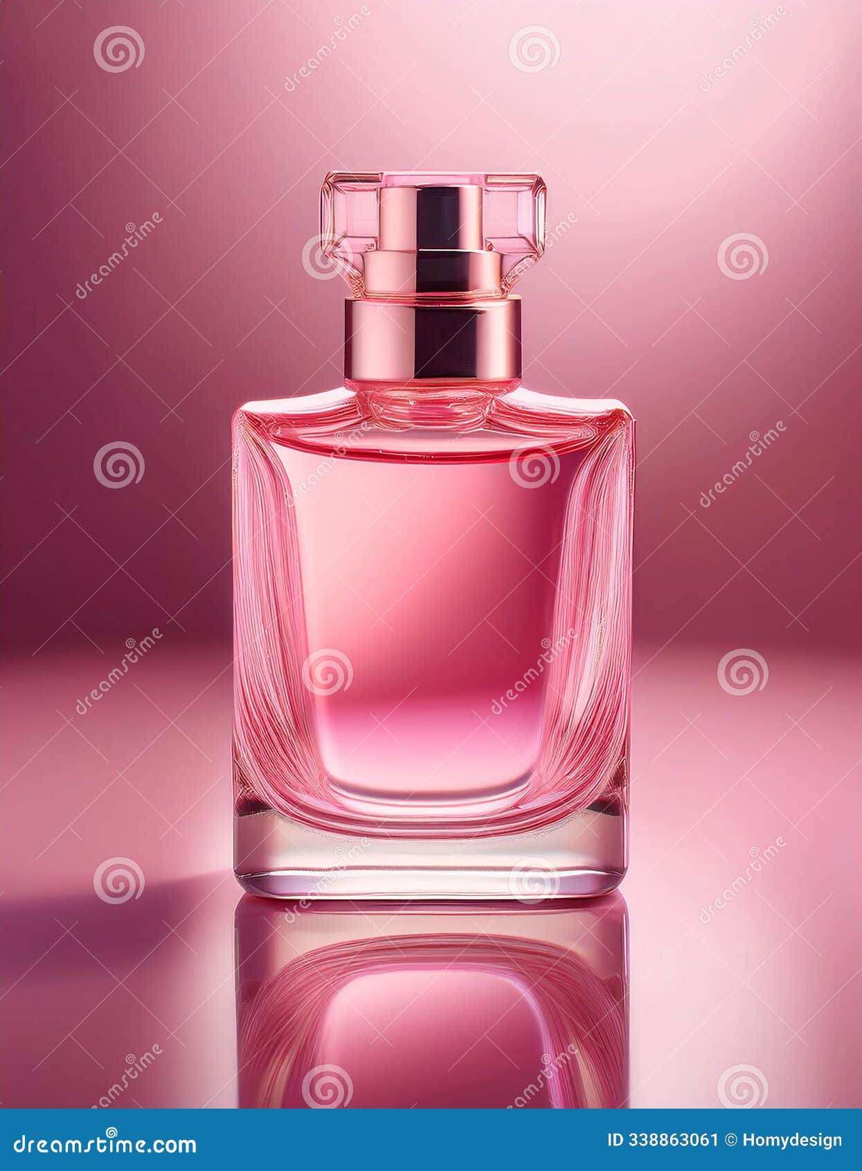 Pink Perfume Bottle on a Pink Background Stock Illustration ...