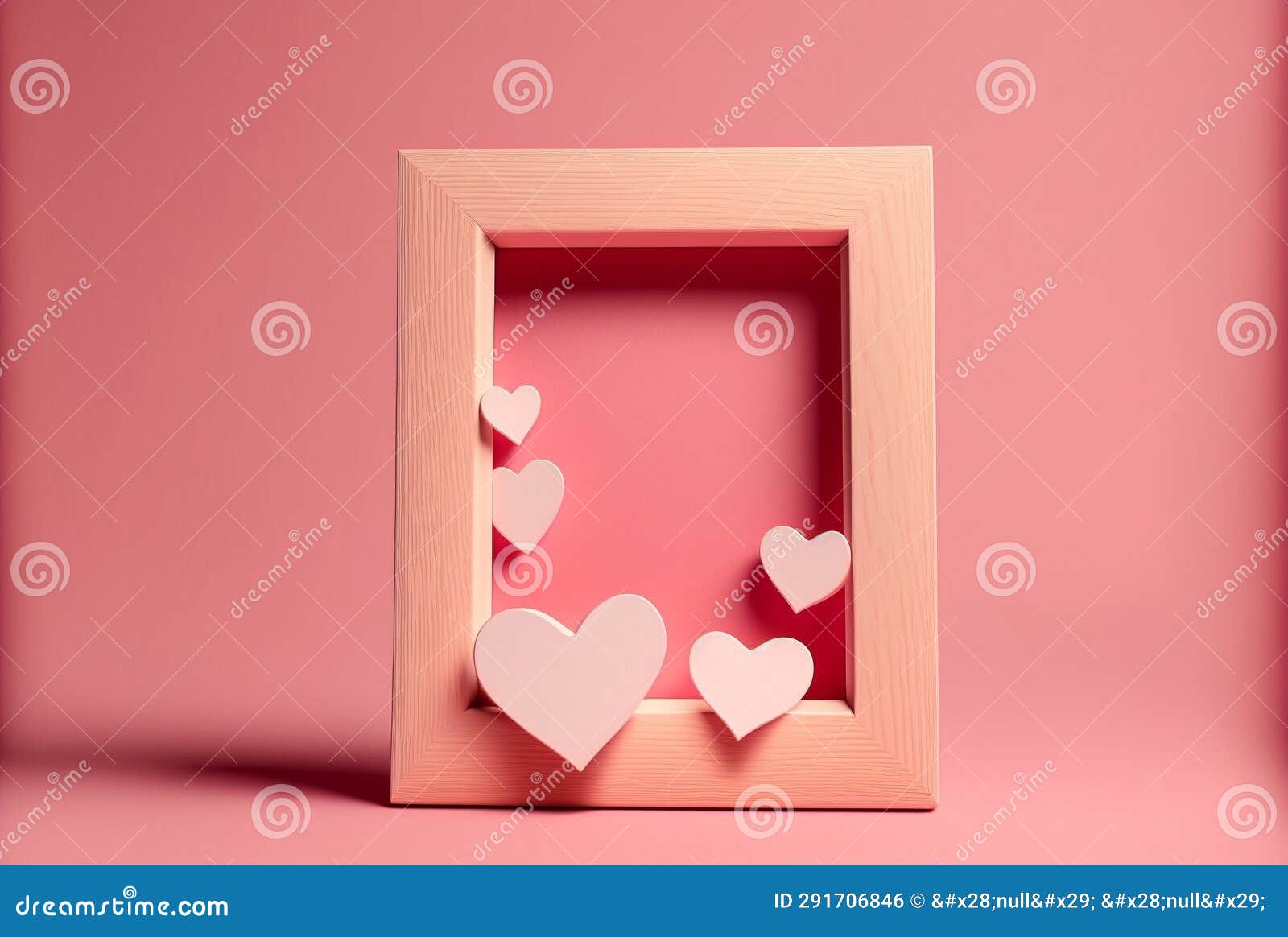 Pink Picture Frame for Insert Text or Image Inside on Pastel Pink Color ...