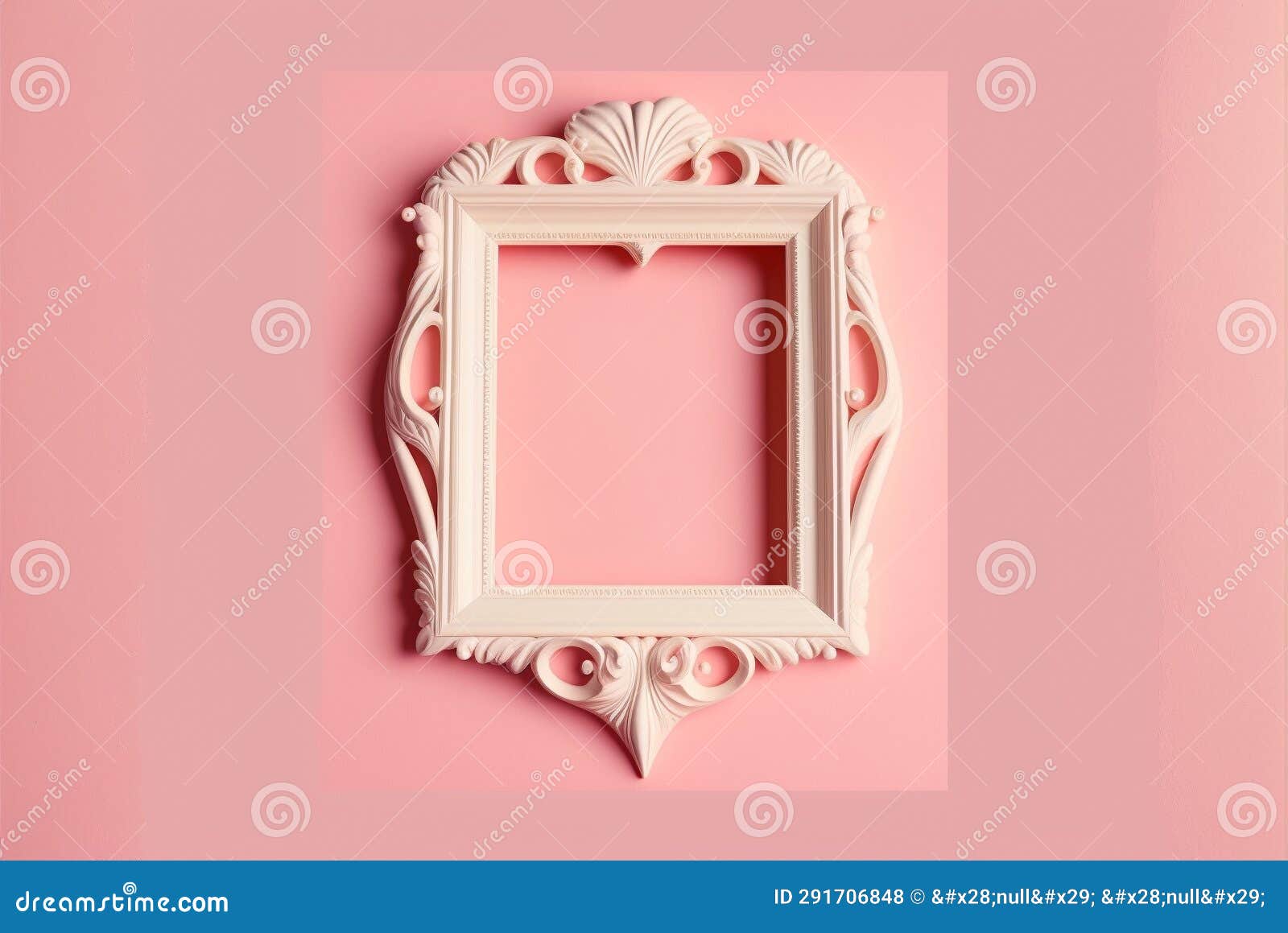 Pink Picture Frame for Insert Text or Image Inside on Pastel Pink Color ...