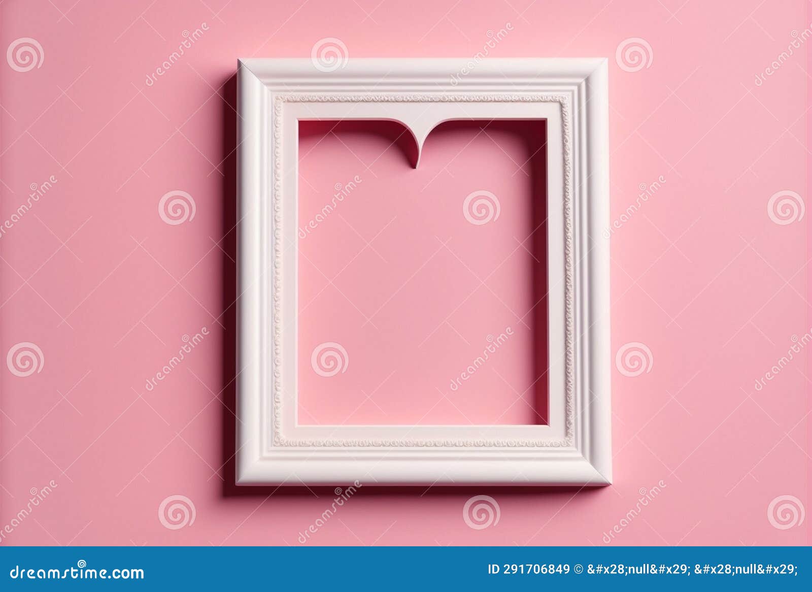 Pink Picture Frame for Insert Text or Image Inside on Pastel Pink Color ...