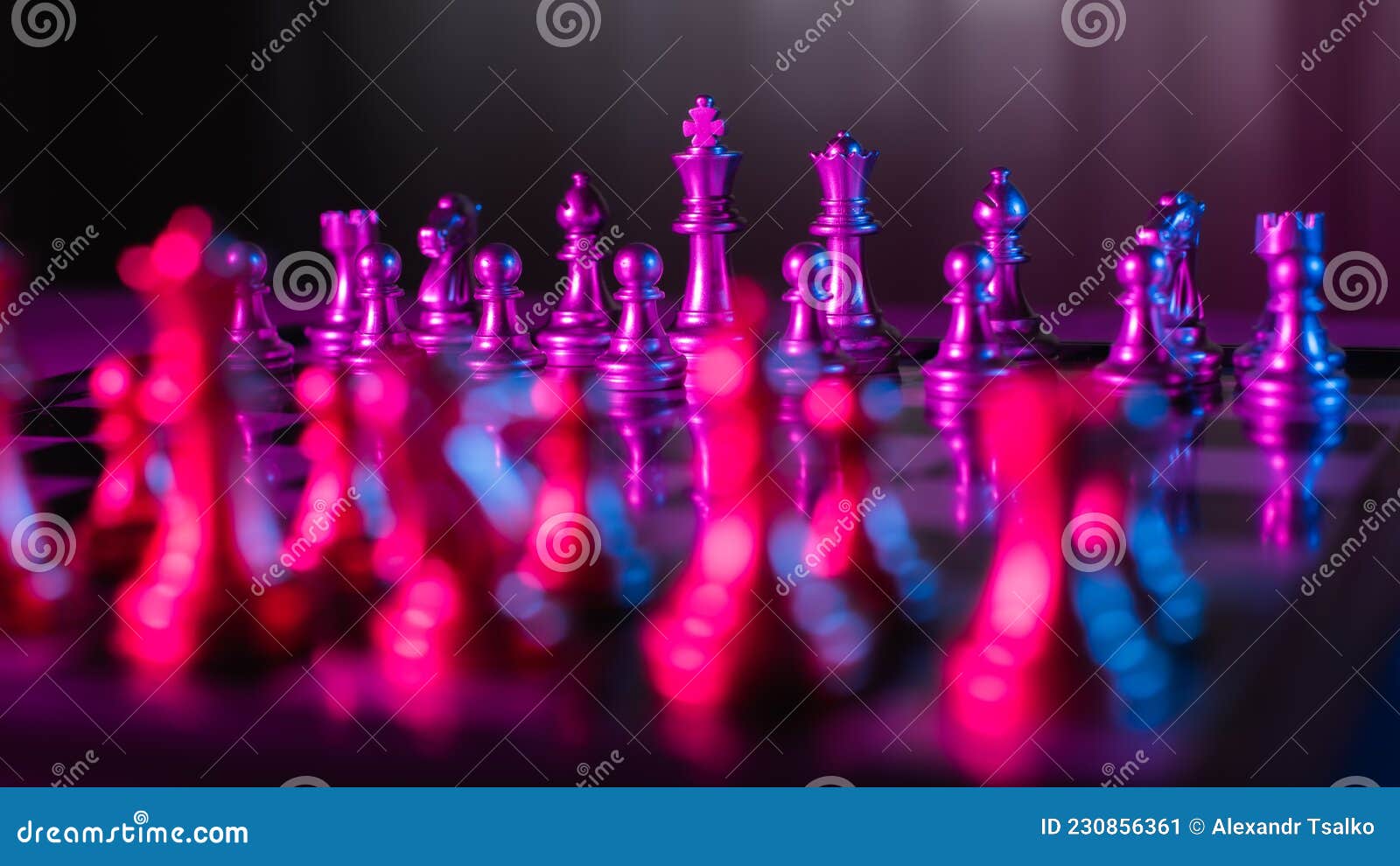 Pink Pieces and Pawns are on the Chessboard Stock Image - Image of ...