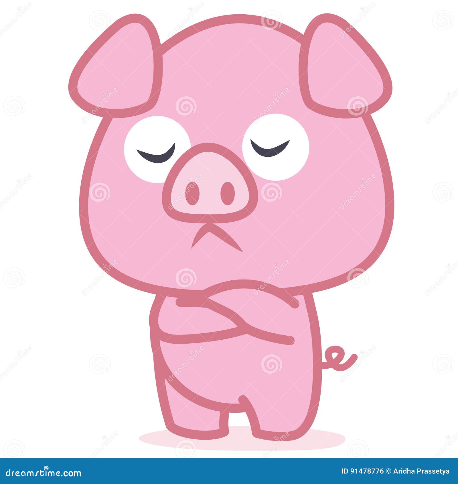 Pink pig cartoon character stock vector. Illustration of domestic ...