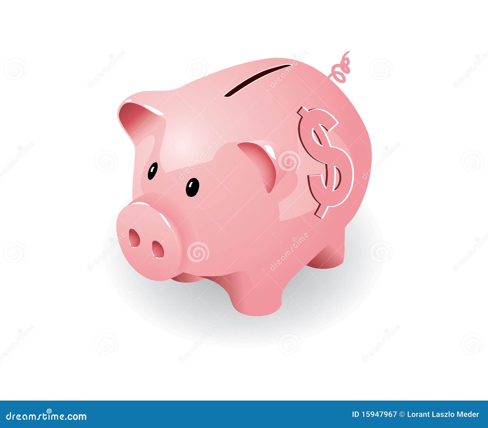 Pink piggy bank stock vector. Illustration of pink, finance - 15947967