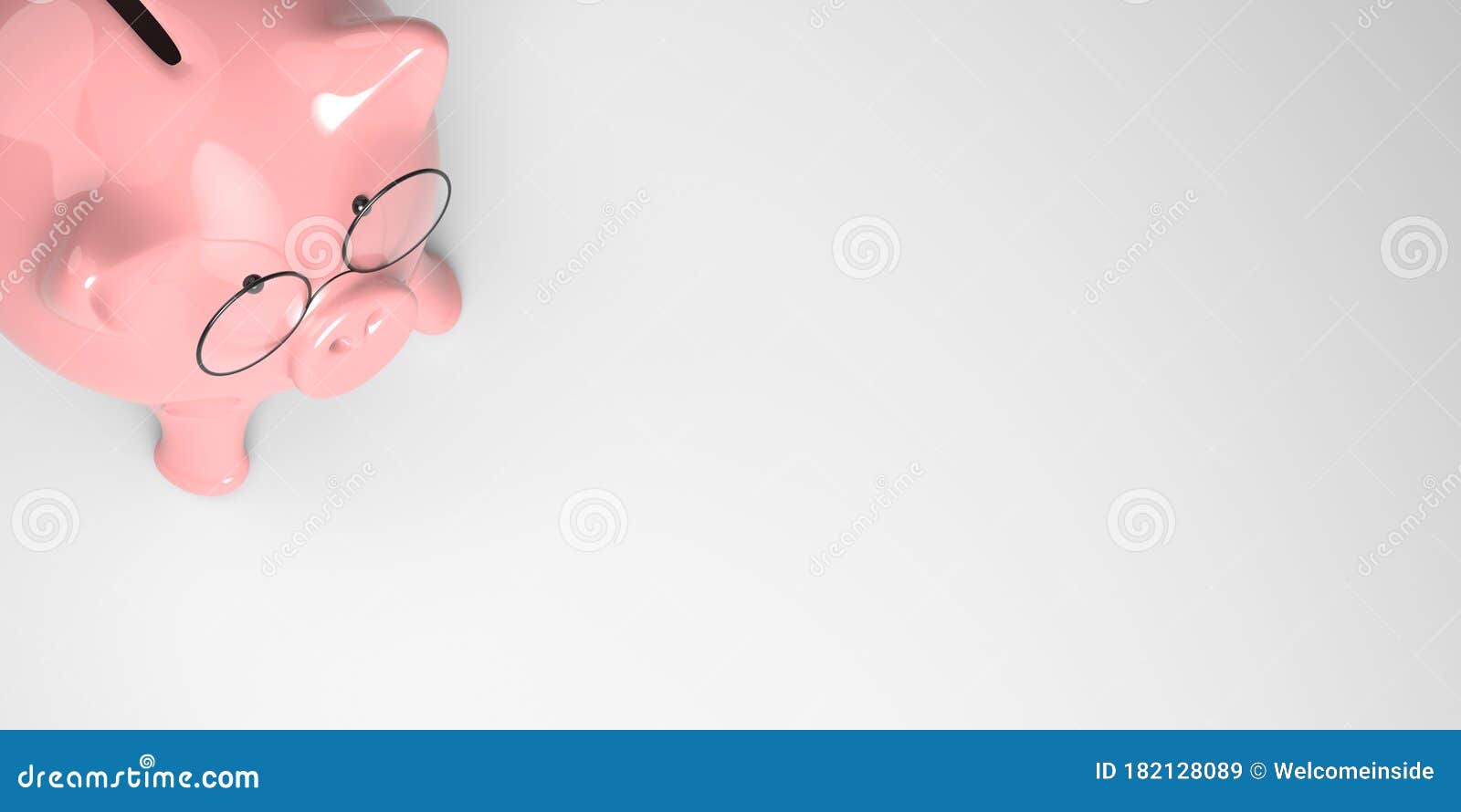 Pink Piggy Bank Long Top View Stock Illustration - Illustration of bank ...