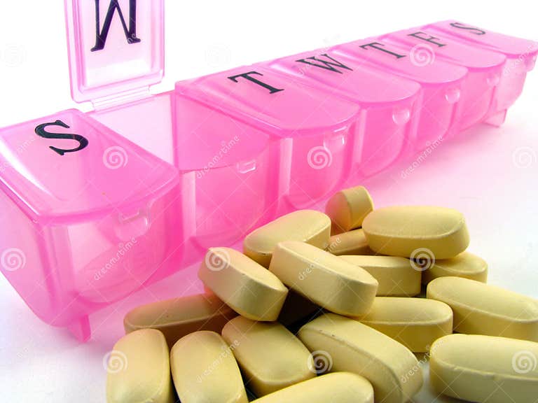 Pink Pill Box stock photo. Image of vitamin, tablets, medicine - 7606098