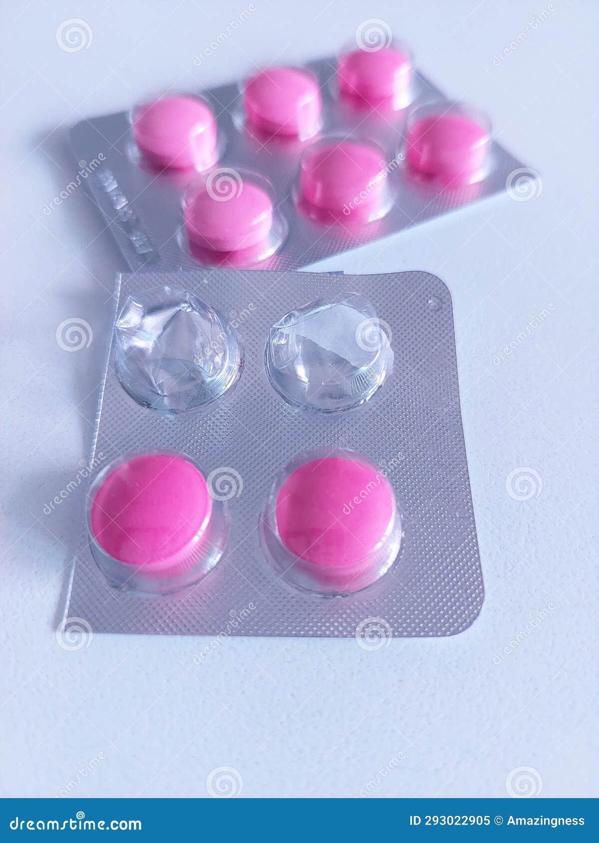 Pink Painkiller Pills in Packaging. Stock Image - Image of headache ...