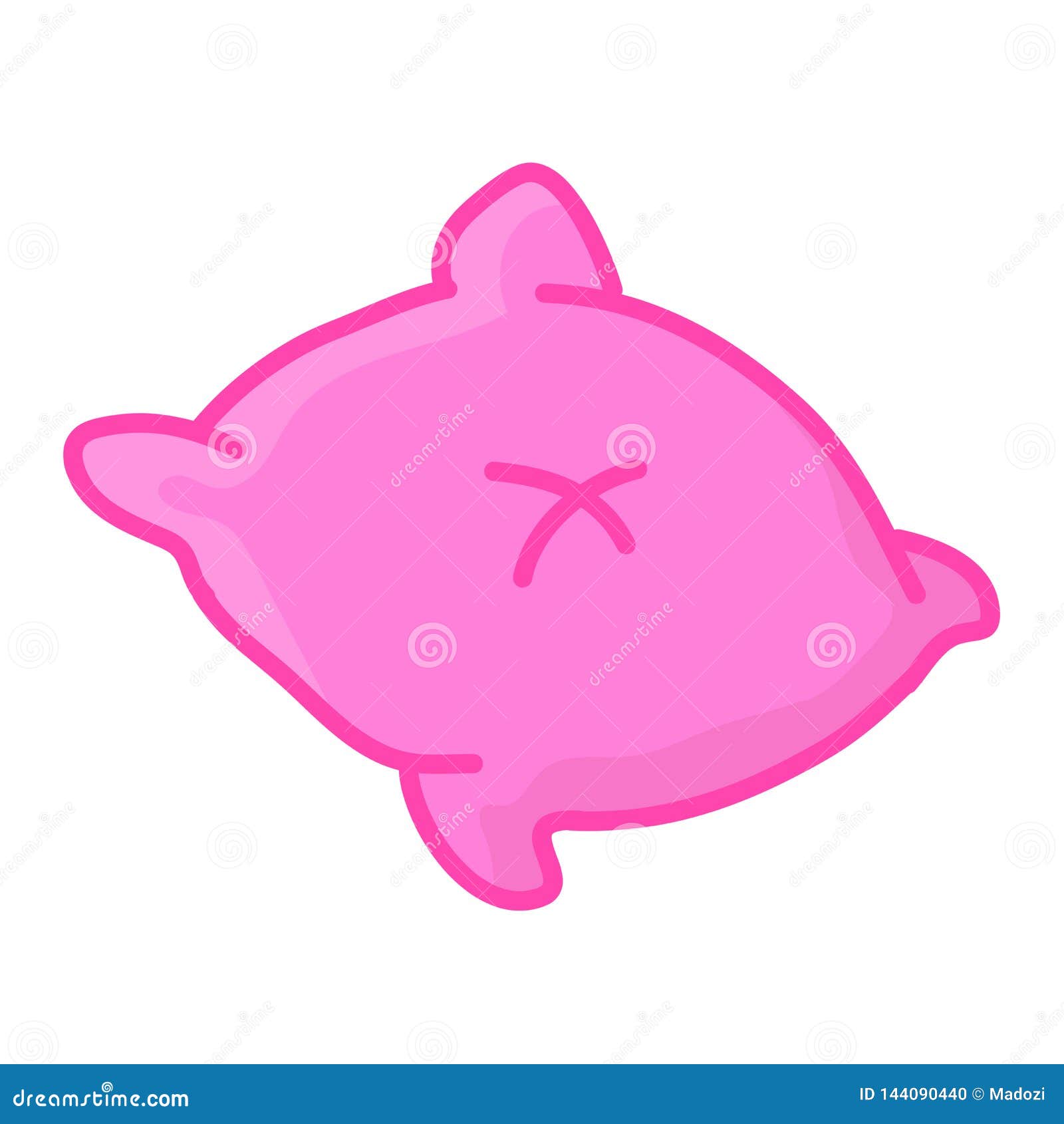 Pink Pillow Isolated Illustration Stock Vector - Illustration of clean ...